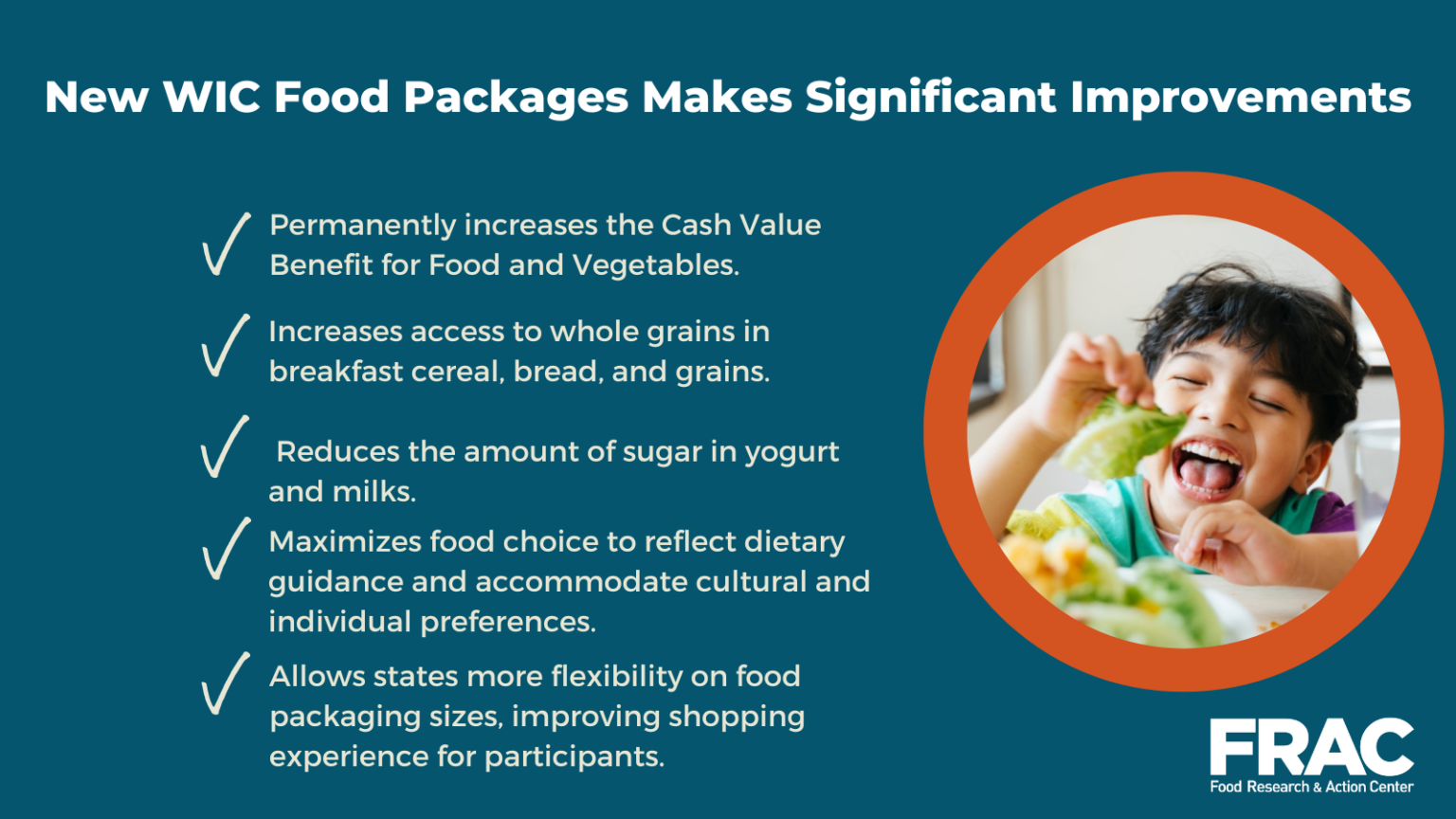 WIC Food Packages Update Is a Win for Children and Families - Food ...
