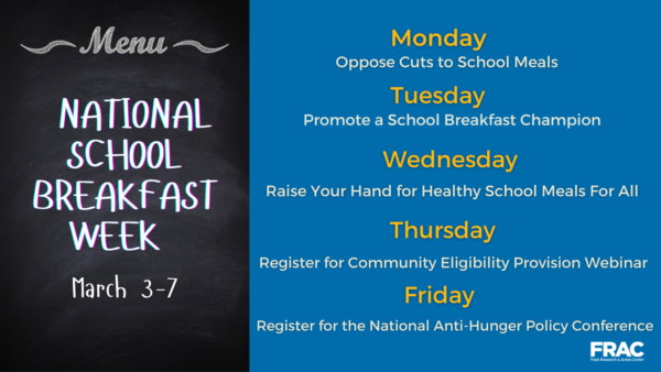 Celebrate National School Breakfast Week by Calling on Congress to ...