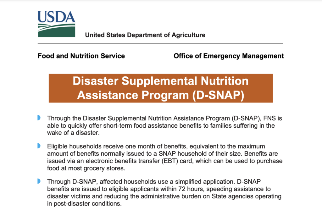 Leveraging Federal Nutrition Resources for Disaster Recovery - Food ...